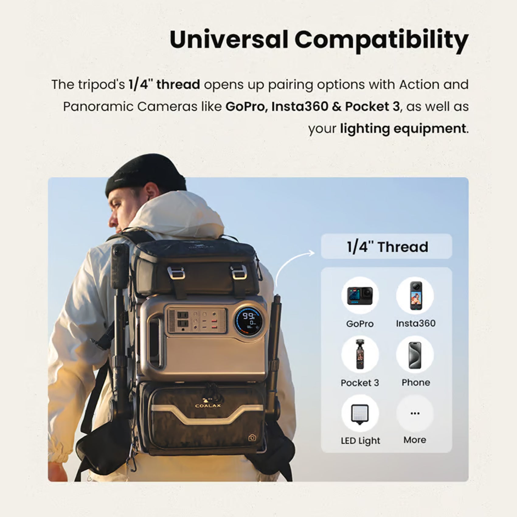 Coalax Moudular Backpack with power station