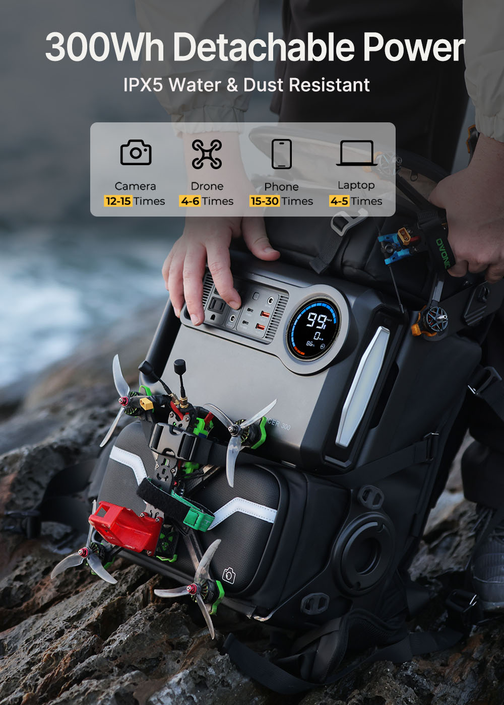 Coalax Lancer300 Backpack with Power Station